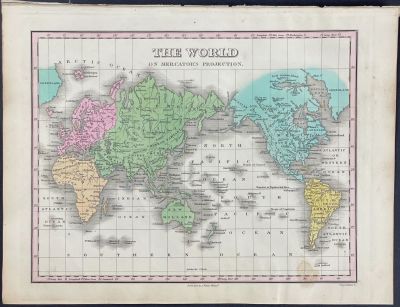 Lot 56419 - Finley - Map of the World on Mercator's Projection ...