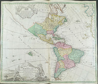 Lot 58453 - Homann - Map of the Americas | Trillium Rare Prints