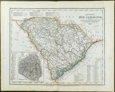 Lot 58837 - Meyer - Map of South Carolina (inset of Charleston ...