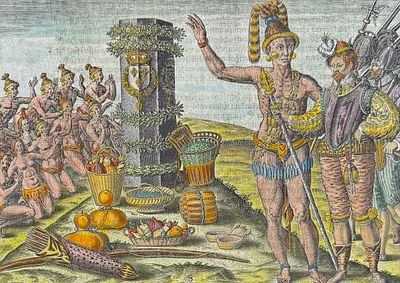 Lot 63002 - De Bry - Florida: Native Americans Worshipping a Column ...