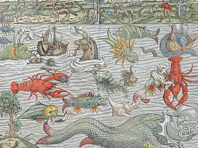 Lot 63839 - Munster, pub. 1614 - Sea Monster and Animal Tableau (Famous ...