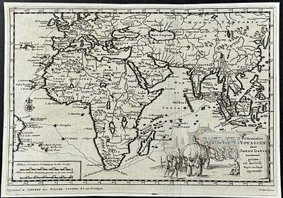 Lot 64839 - Van der Aa - Map of Africa & Asia (John Davis, Explorer ...