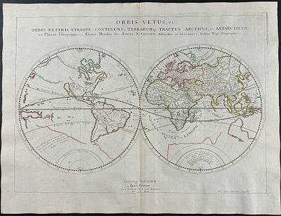 Lot 65047 - Sanson - Map of the World (Orbis Vetus, et Orbis Veteris ...