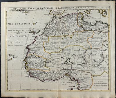 Lot 65437 - De L'Isle - Map of Northwest Africa (Guinea, Barbary ...