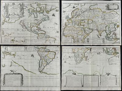 Lot 66047 - Du Val - Map of the World (In Four Double Page Sheets ...