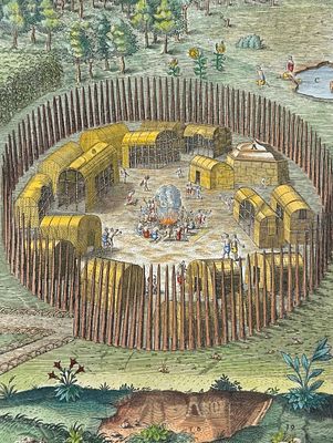 Lot 66844 - De Bry - Virginia - The town of Pomeiooc | Trillium Rare Prints