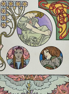 Lot 67285 - Mucha, Folio - Illustrations of Women, Angel Wings. 46 ...