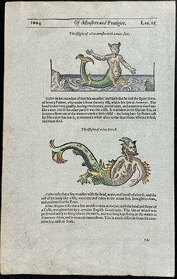 Lot 67510 - Pare, pub. 1664 - Mermaid or Merman | Trillium Rare Prints