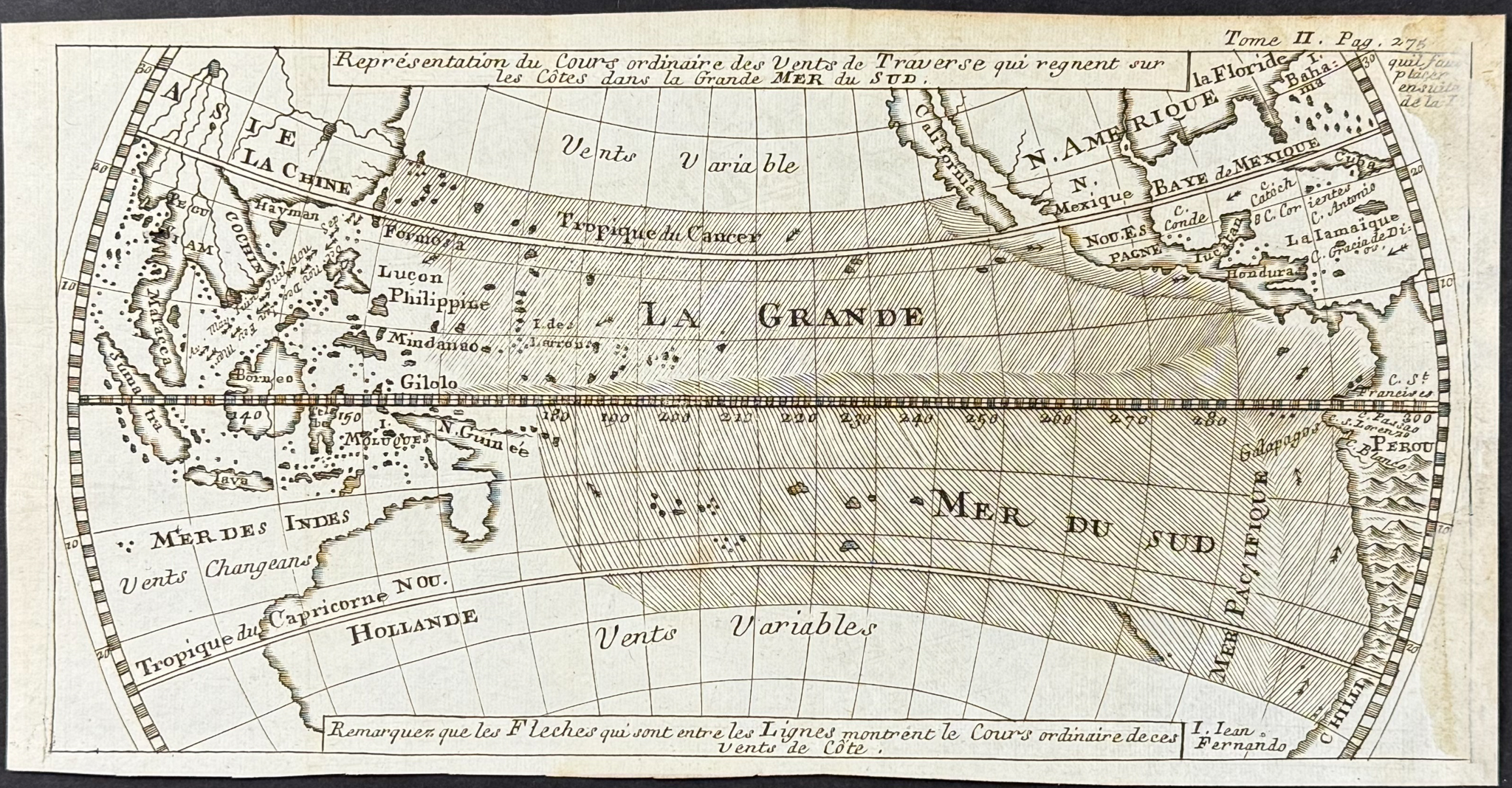 Lot 68349 - Dampier - Map of the Winds and Trade Routes for the Pacific ...