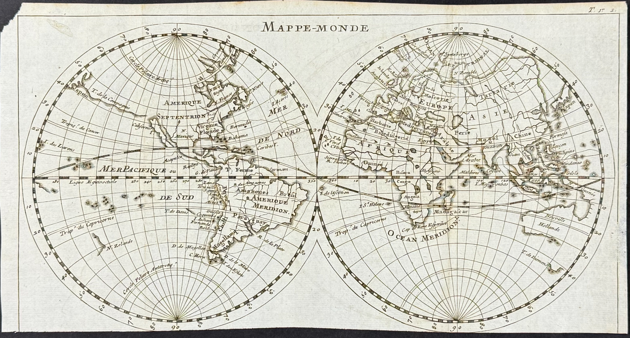 Lot 68350 - Dampier - Map of the World with the Americas and part of ...