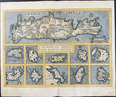 Lot 68908 - Ortelius - Map of Candia & Crete, Greece and surrounding ...
