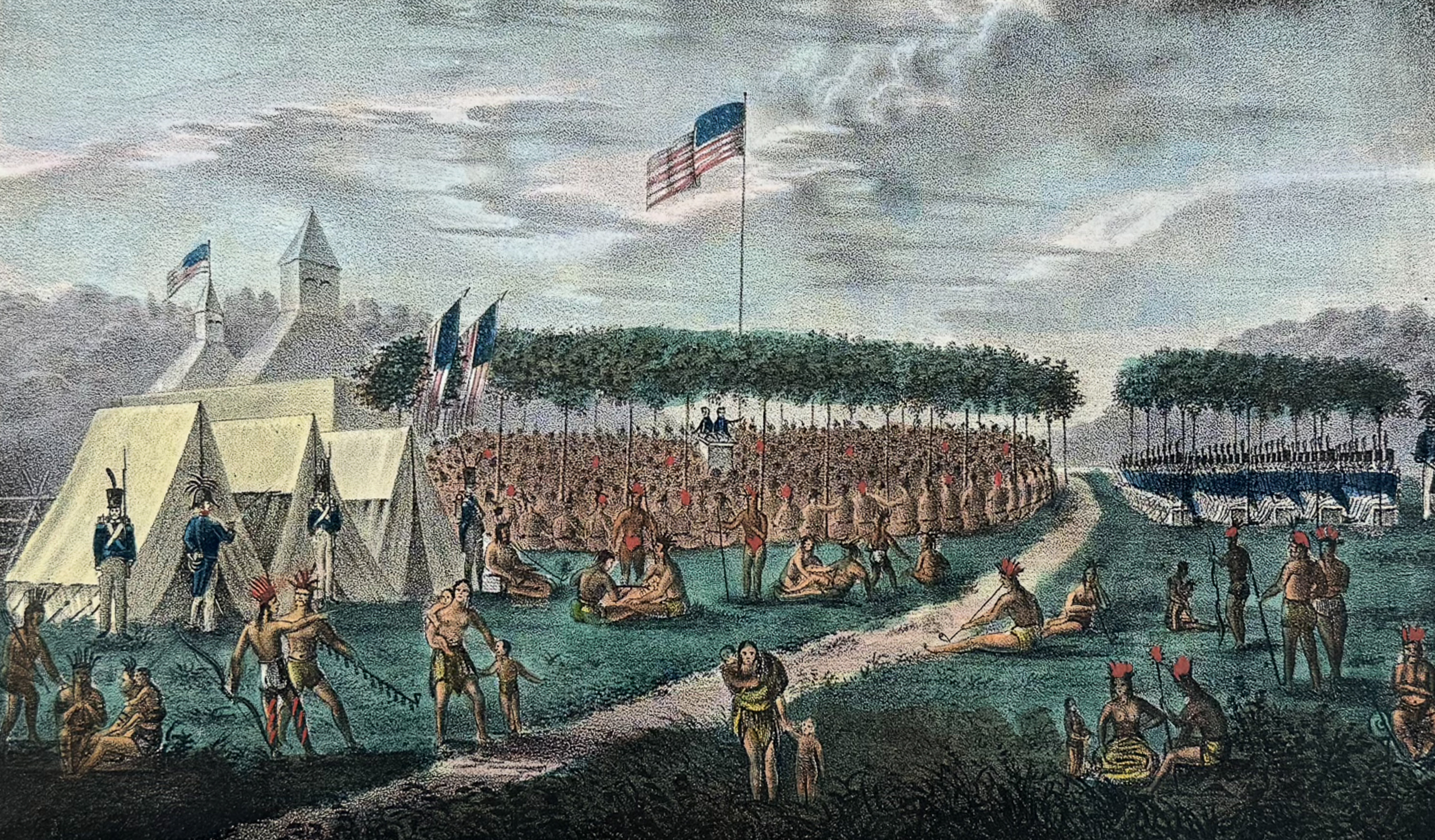 Lot 69084 - Lewis - View of the Great Treaty held at Prarie du Chien ...