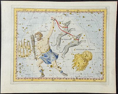 Lot 69102 - Bode - Constellation Chart: Bootes, Canes Venatici, Coma ...