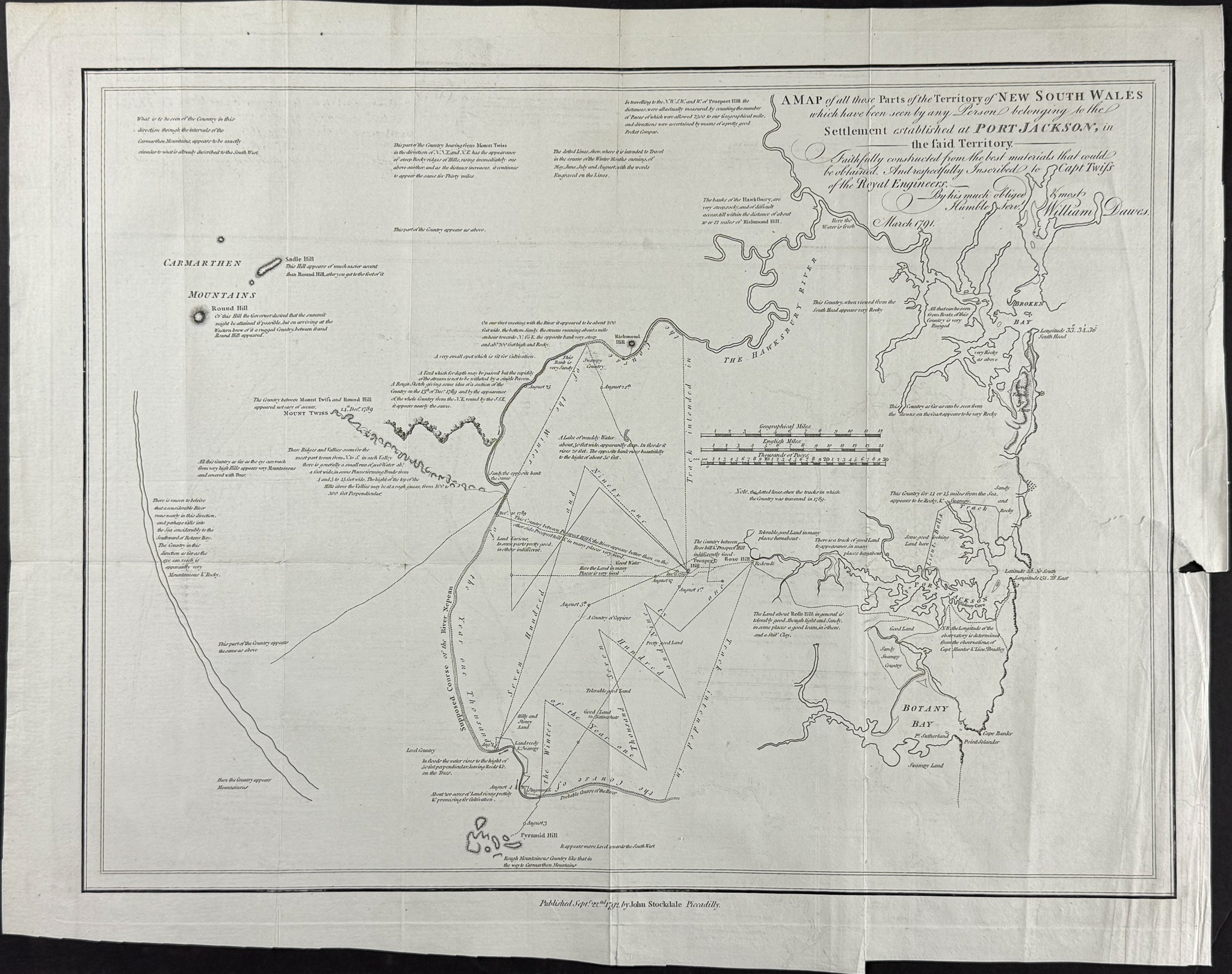Lot 80636 - Dawes & Hunter - Map of New South Wales, Australia or New ...