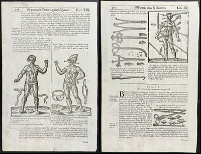 Lot 90006 - Pare, pub. 1664 - 5 Pages of Engravings of Nude Male Form ...