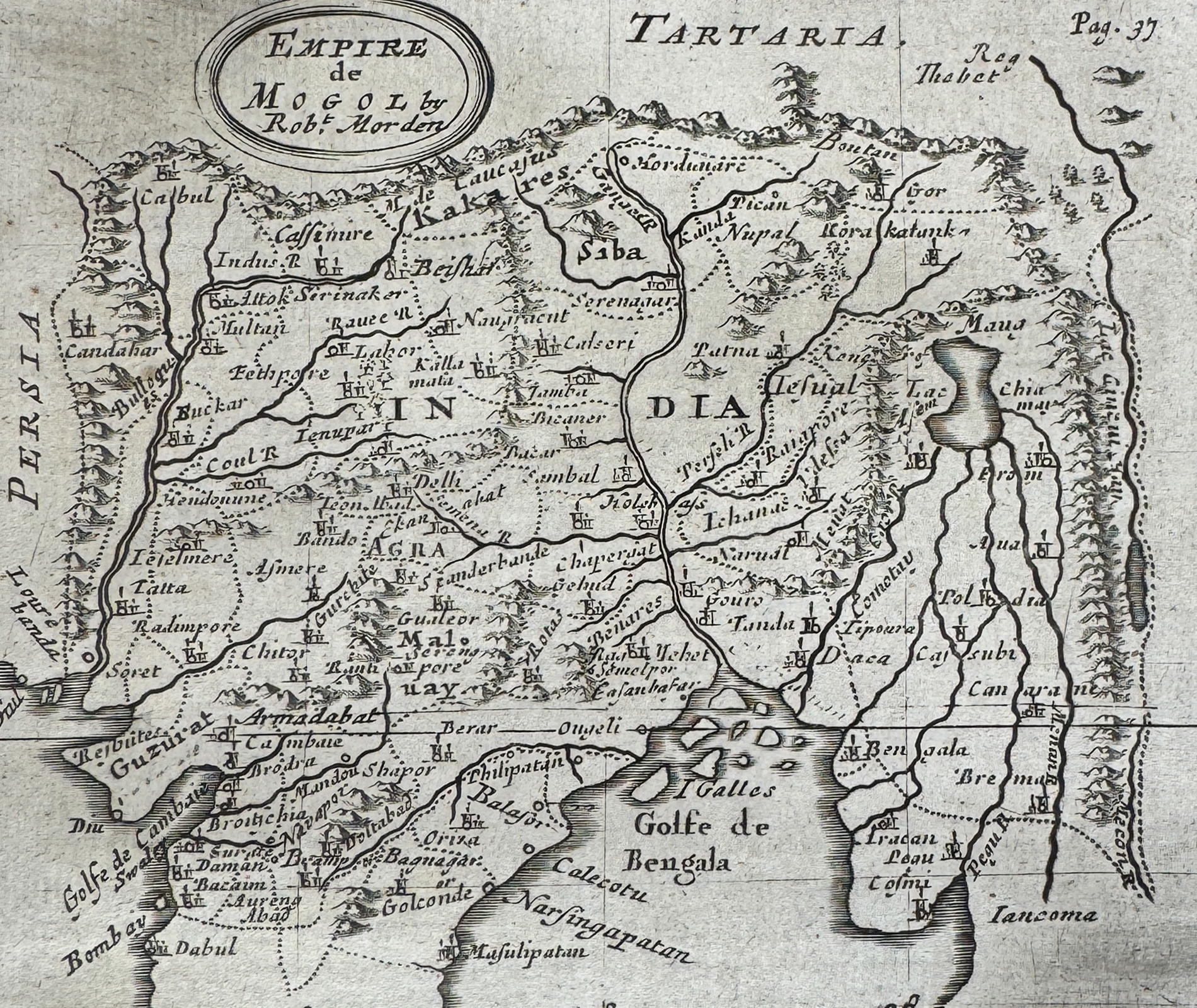 Lot 90055 - Morden - Map of India or the Empire of the Mogul | Trillium ...