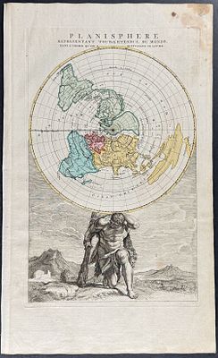 Lot 90843 - Elwe - Planisphere - Map from the North Pole, Arctic Circle ...