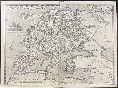 Lot 90852 - Ortelius, pub. 1575 - Map of Europe | Trillium Rare Prints