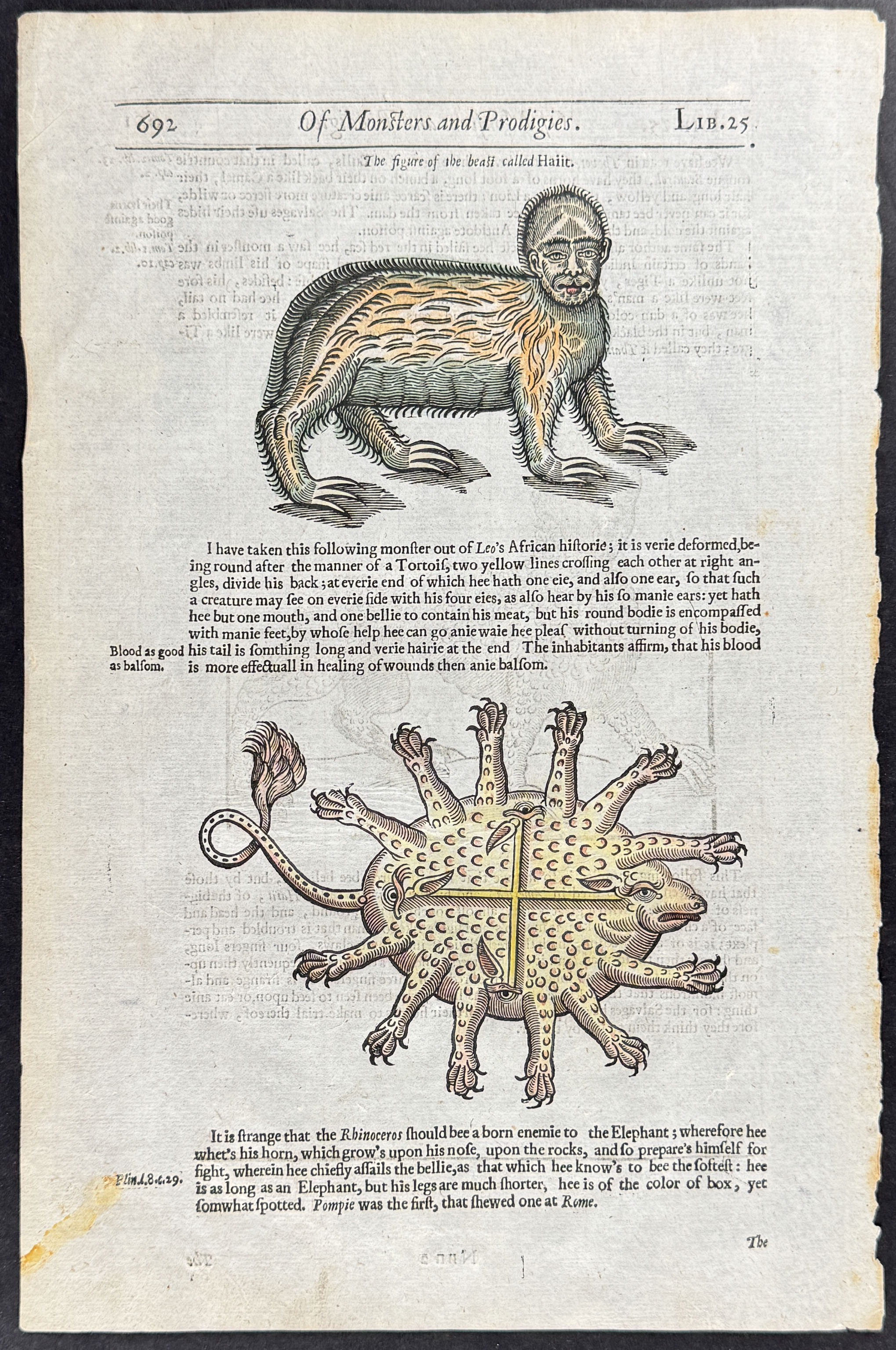 Lot 214 - Pare, pub. 1664 - Animal Monstrosities | Trillium Rare Prints