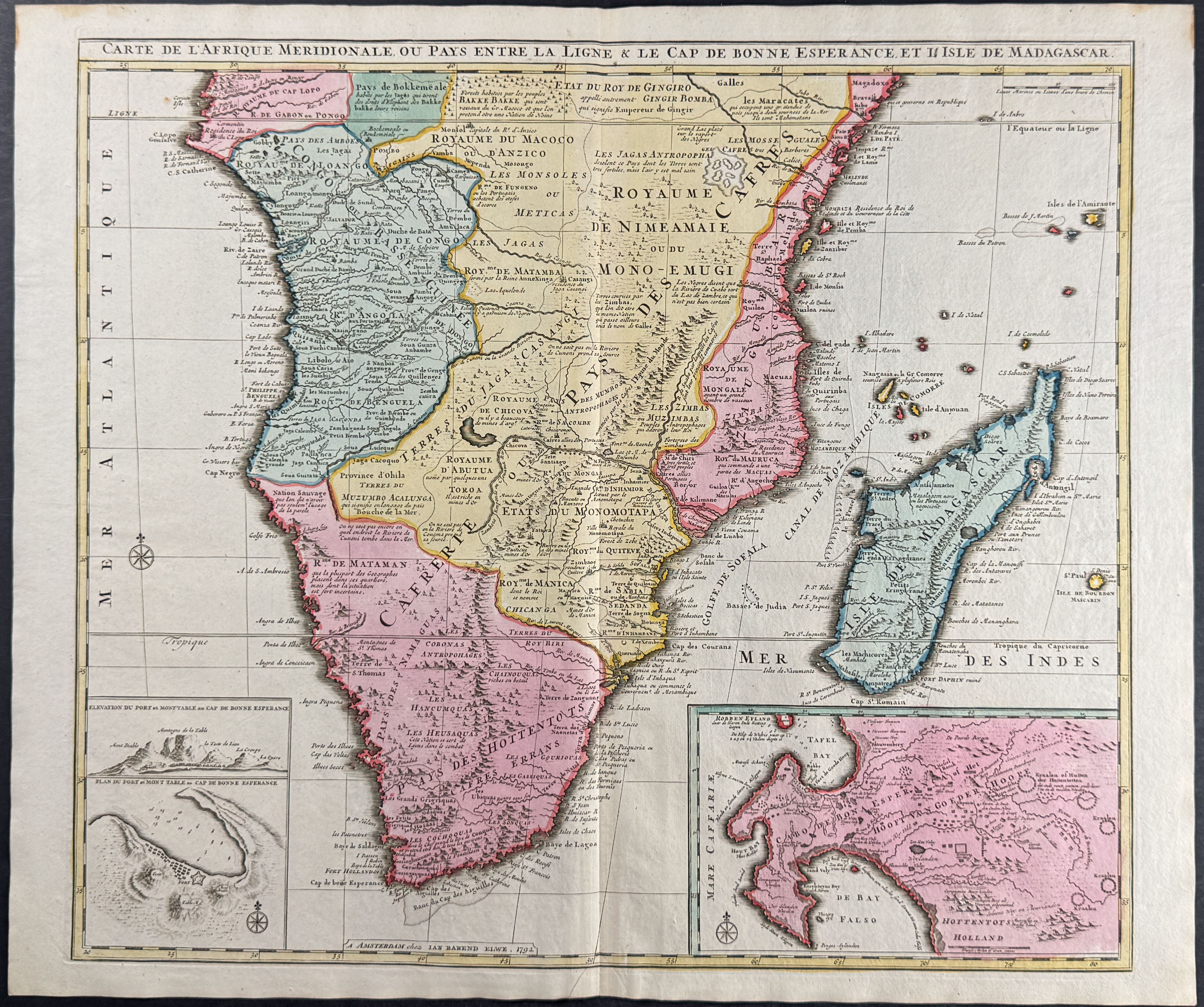 Lot 1224 - Elwe - Map of Southern Africa & Madagascar | Trillium Rare ...