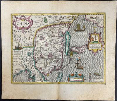 Lot 2434 - Mercator & Hondius, pub. 1634 - Map of China (with Japan and ...