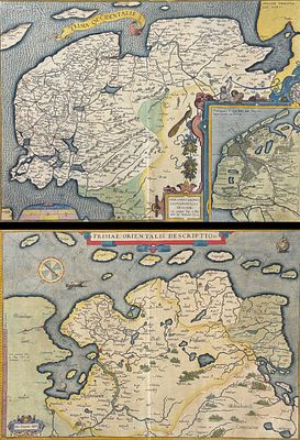 Lot 2637 - Ortelius - Pair of Maps of Frisia or Friesland (Germany ...
