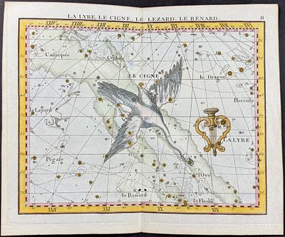 Lot 4232 - Flamsteed - Constellation or Celestial Chart: Lyre, Swan ...