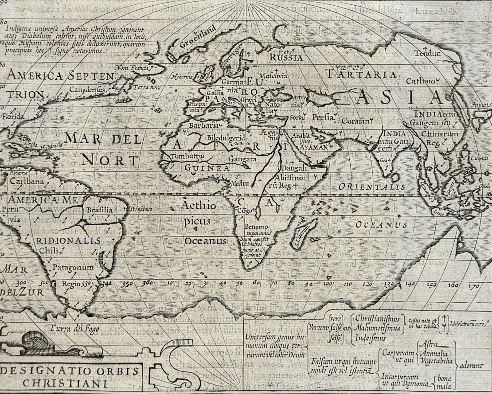Lot 4253 - Purchas, pub. 1625 - Map of the Christian World (Europe ...