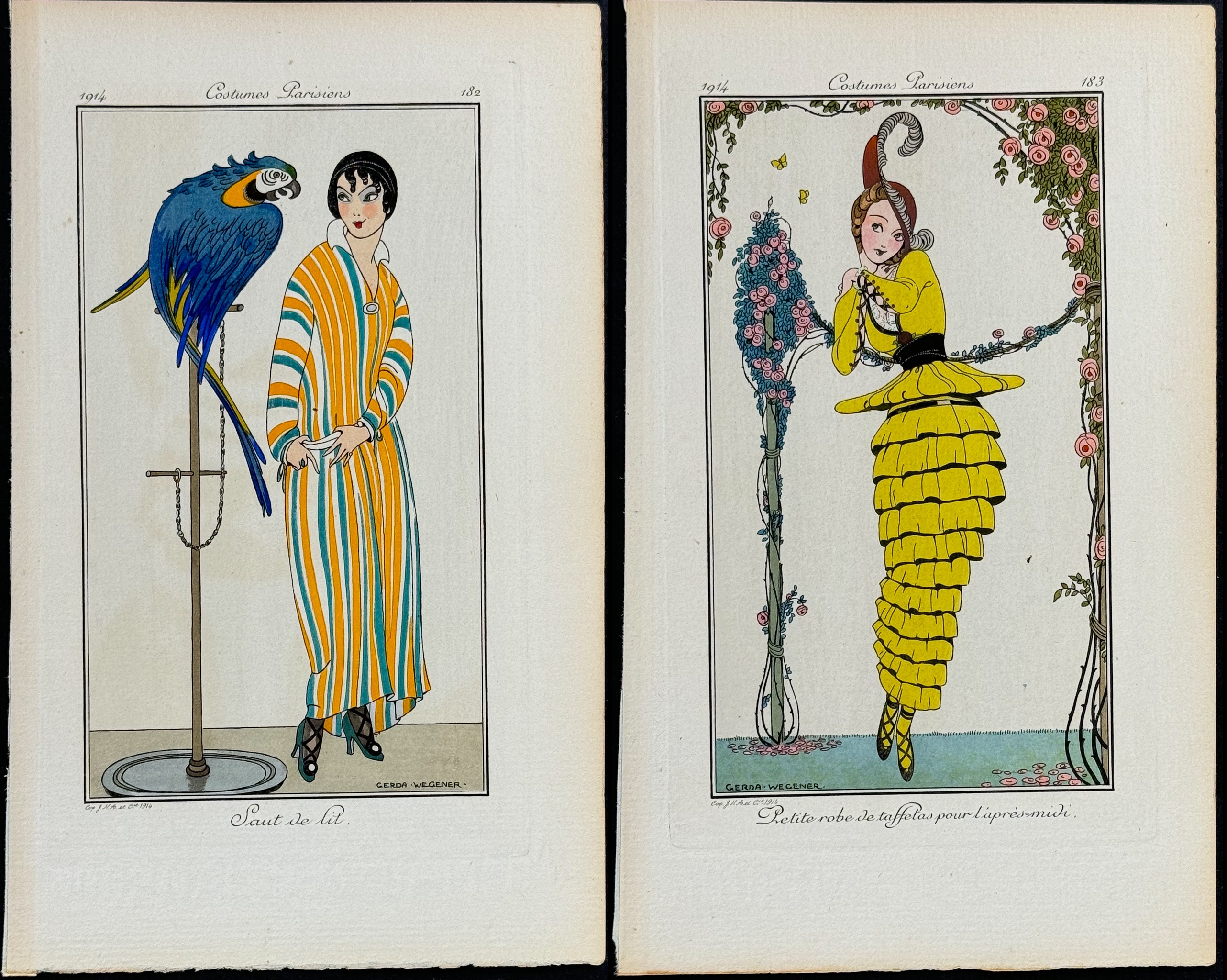 Lot 6468 - Journal des Dames - 10 Fashion Pochoirs | Trillium Rare Prints