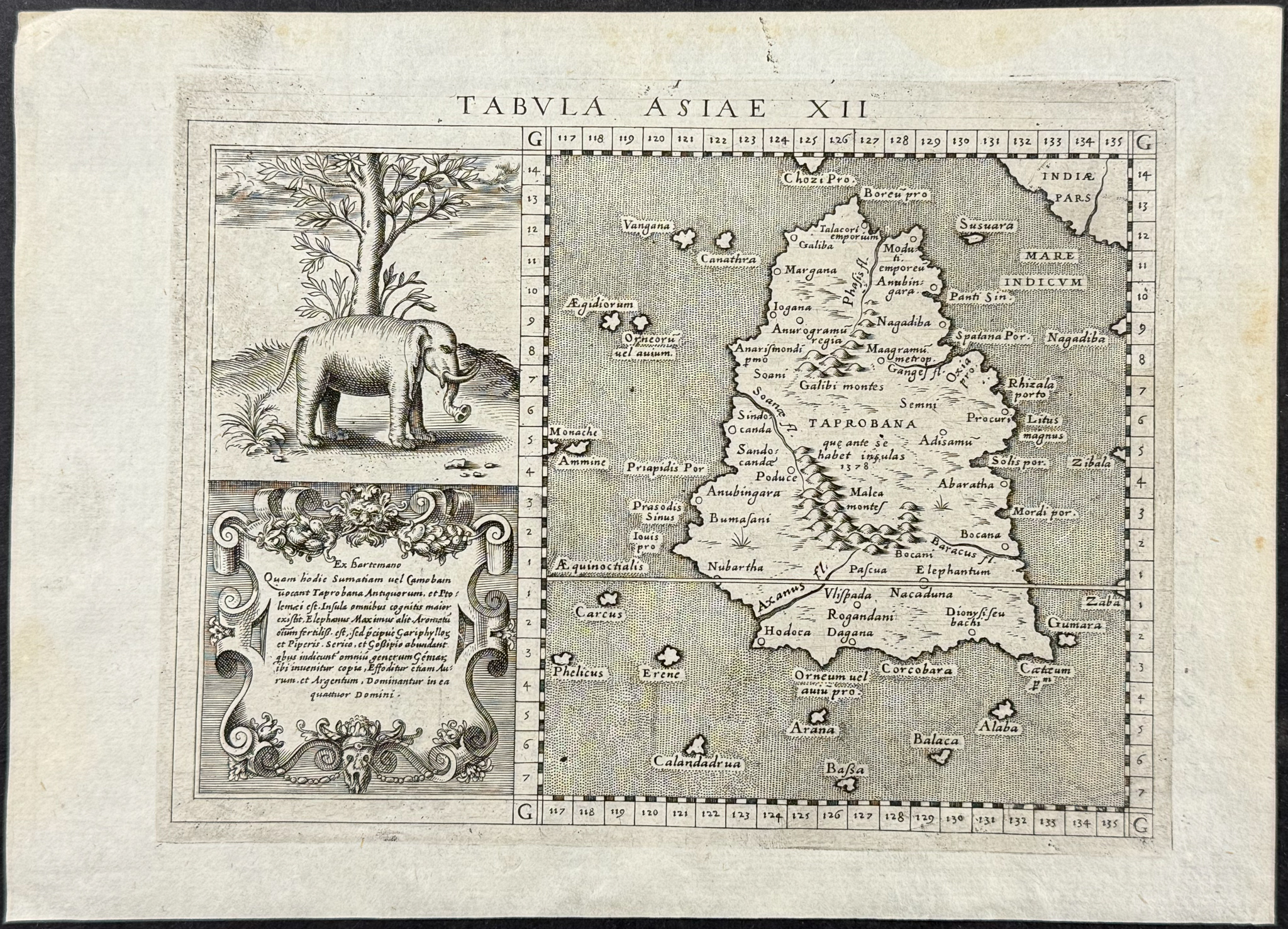 Lot 6630 - Magini's Ptolemy, pub. 1596 - Map of Taprobana, Island in ...