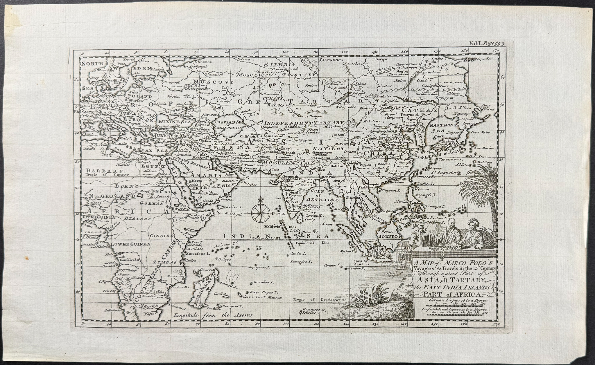 Lot 6635 - Harris - A Map of Marco Polo's Voyages… of Asia, all Tartary ...