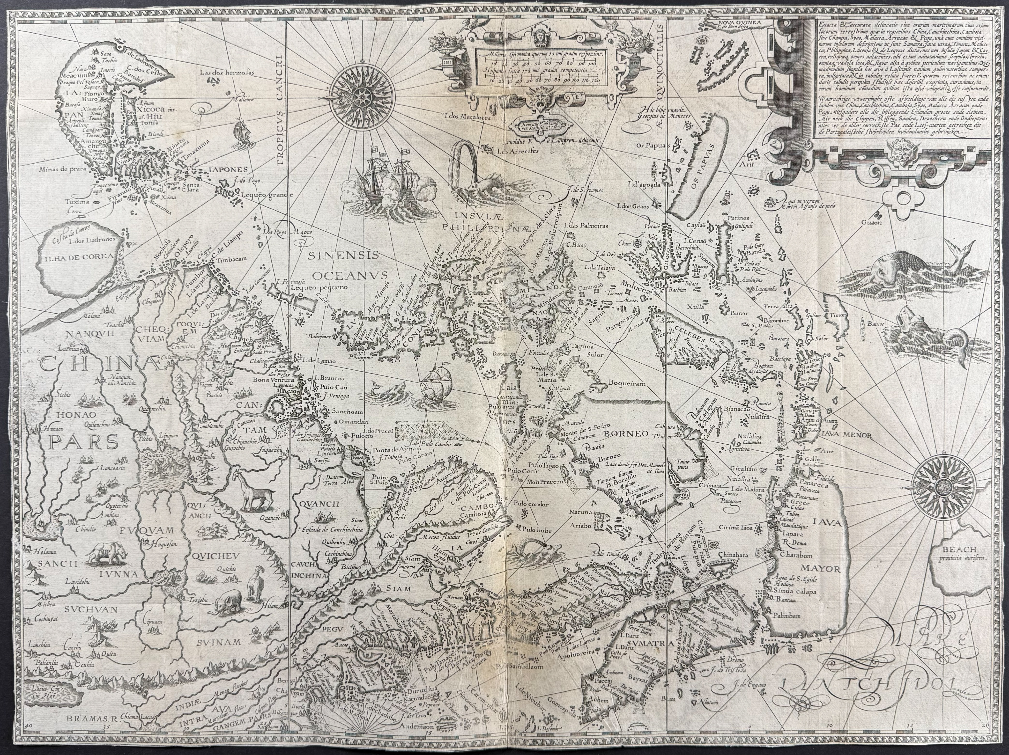 Lot 6661 - Linschoten - Map of East Asia with China, Japan, East Indies ...