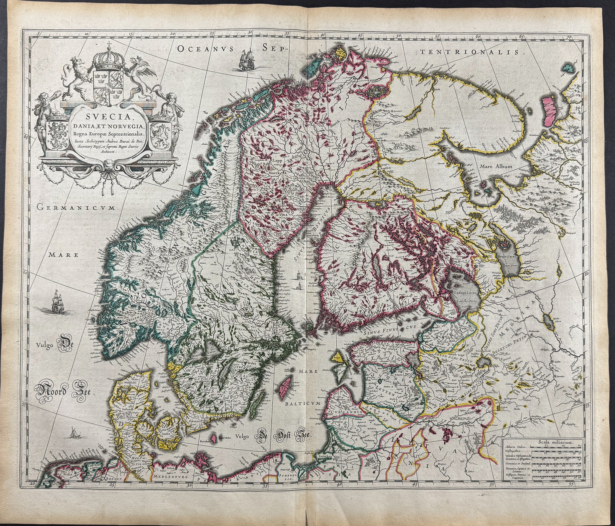 Lot 7043 - Blaeu, pub. 1642 - Map of Scandinavia (Sweden, Denmark ...