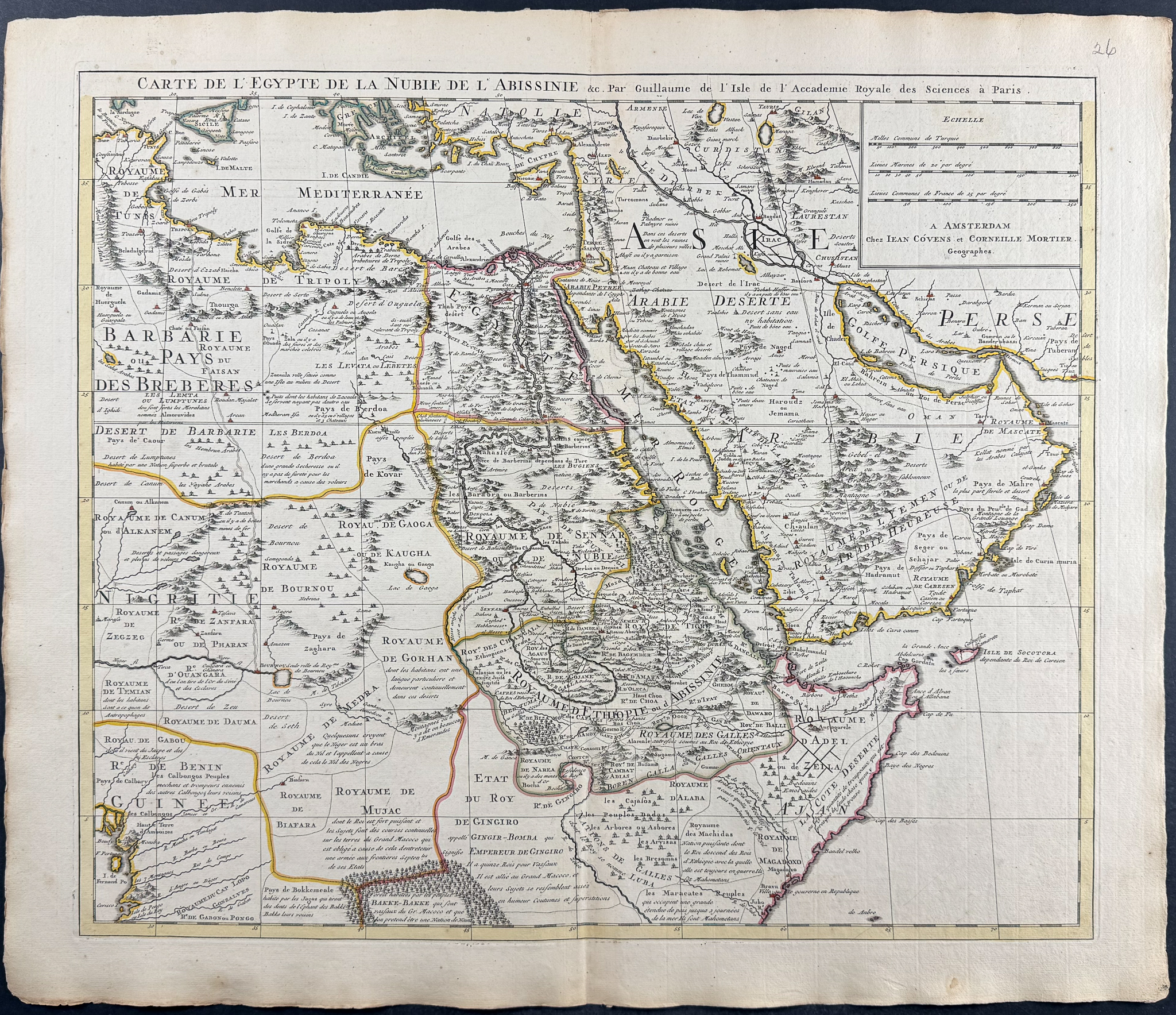 Lot 7045 - De L'Isle - Map of part of Africa with Egypt, Nubia ...