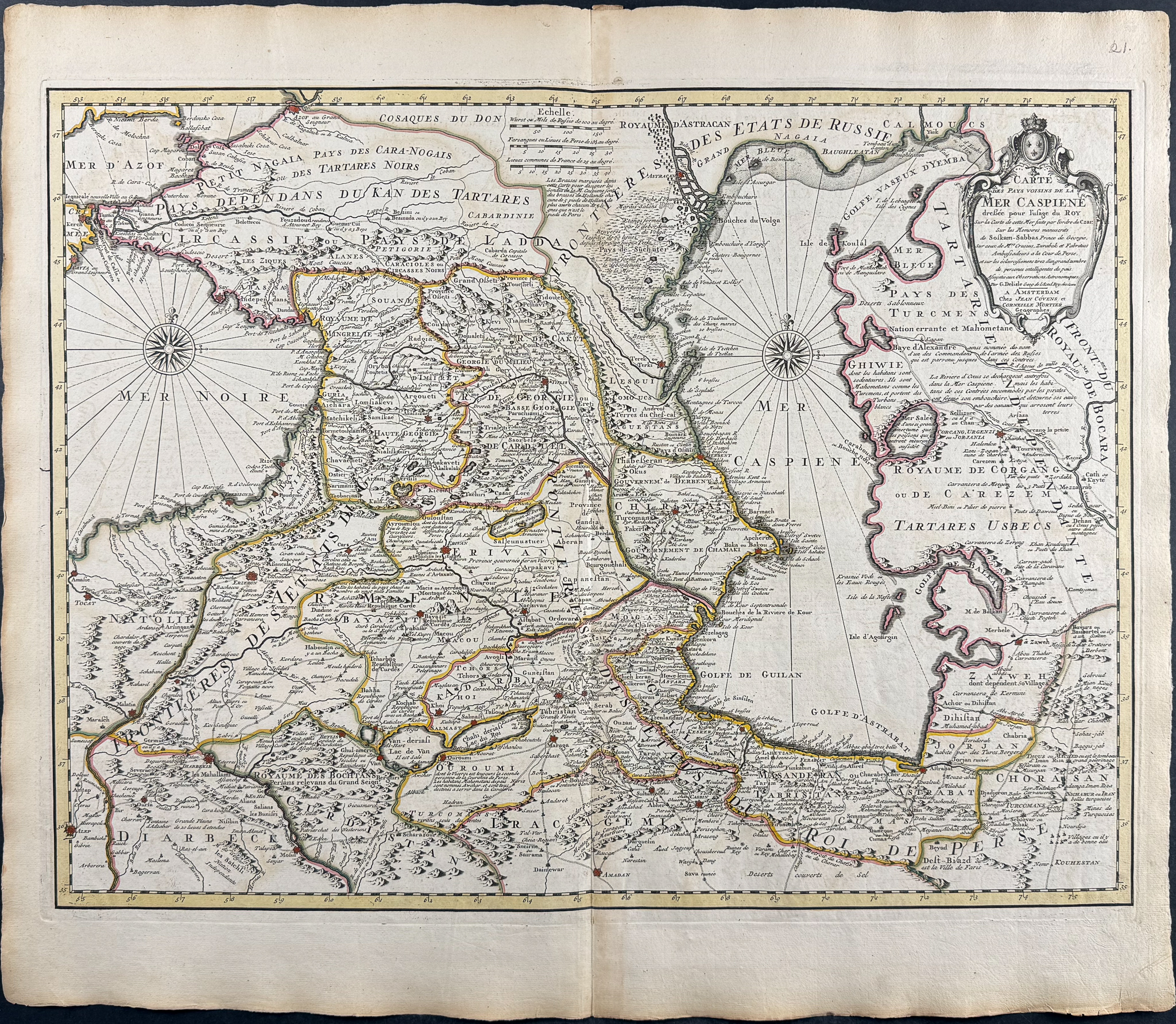 Lot 7046 - De L'Isle - Pair of Maps of Russia: Moscow, Caspian Sea ...