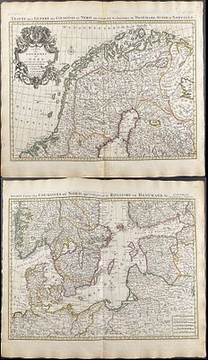 Lot 7047 - De L'Isle - Pair of Maps of Scandinavia (Denmark, Sweden ...