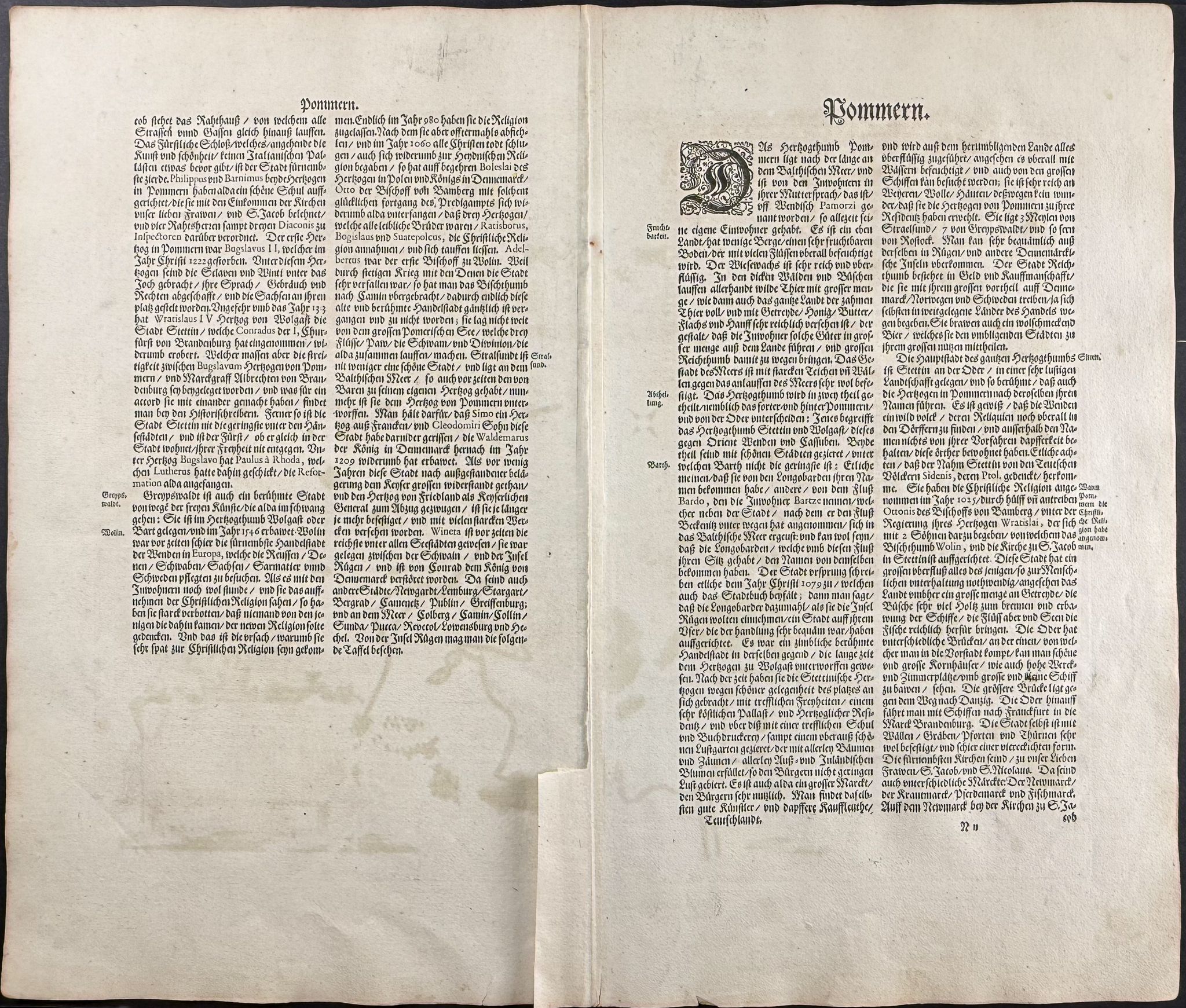 Lot 7050 - Jansson & Hondius, pub. 1656 - Map of Pomerania (Germany ...