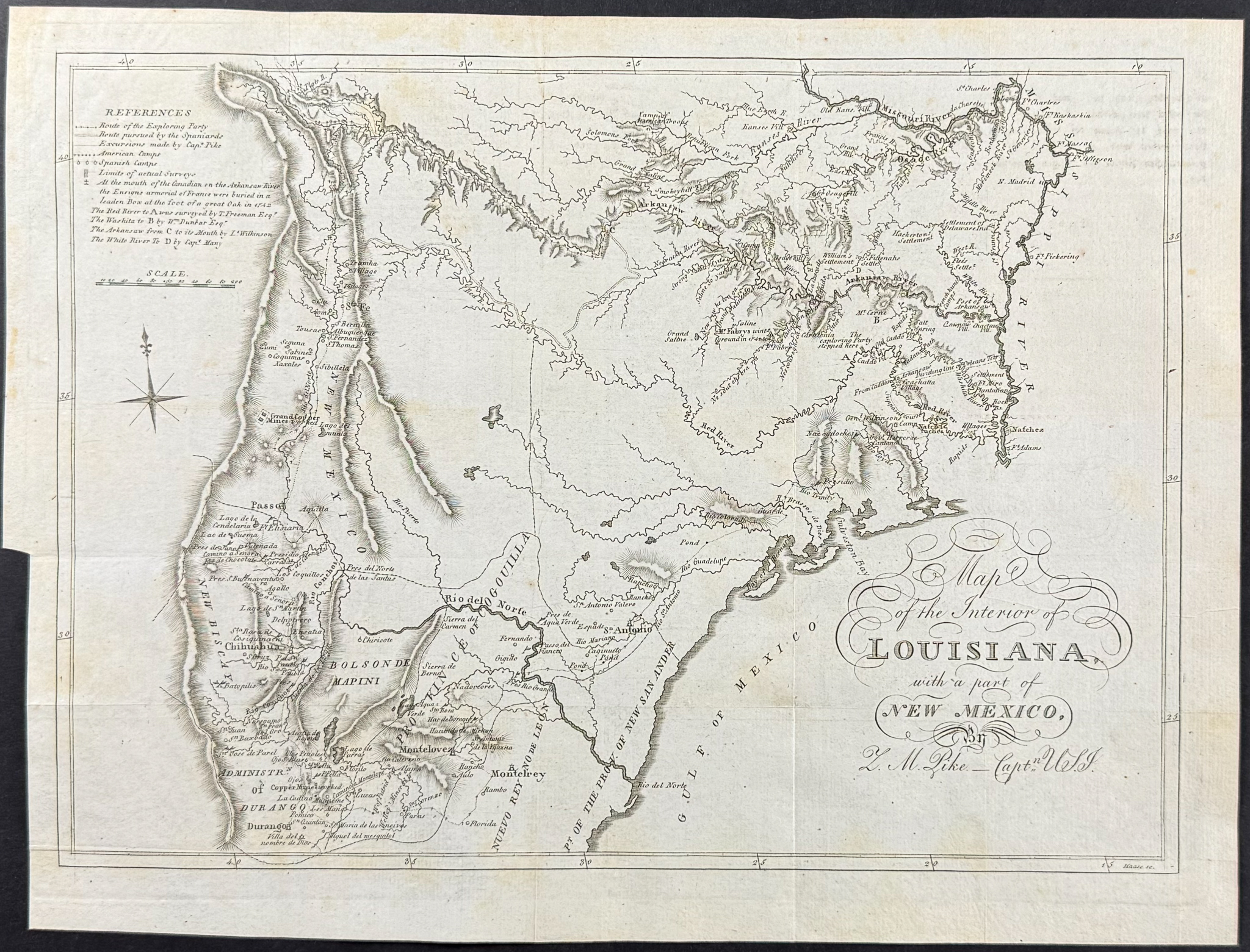 Lot 7060 - Pike - Map of the Interior of Louisiana with a part of New ...