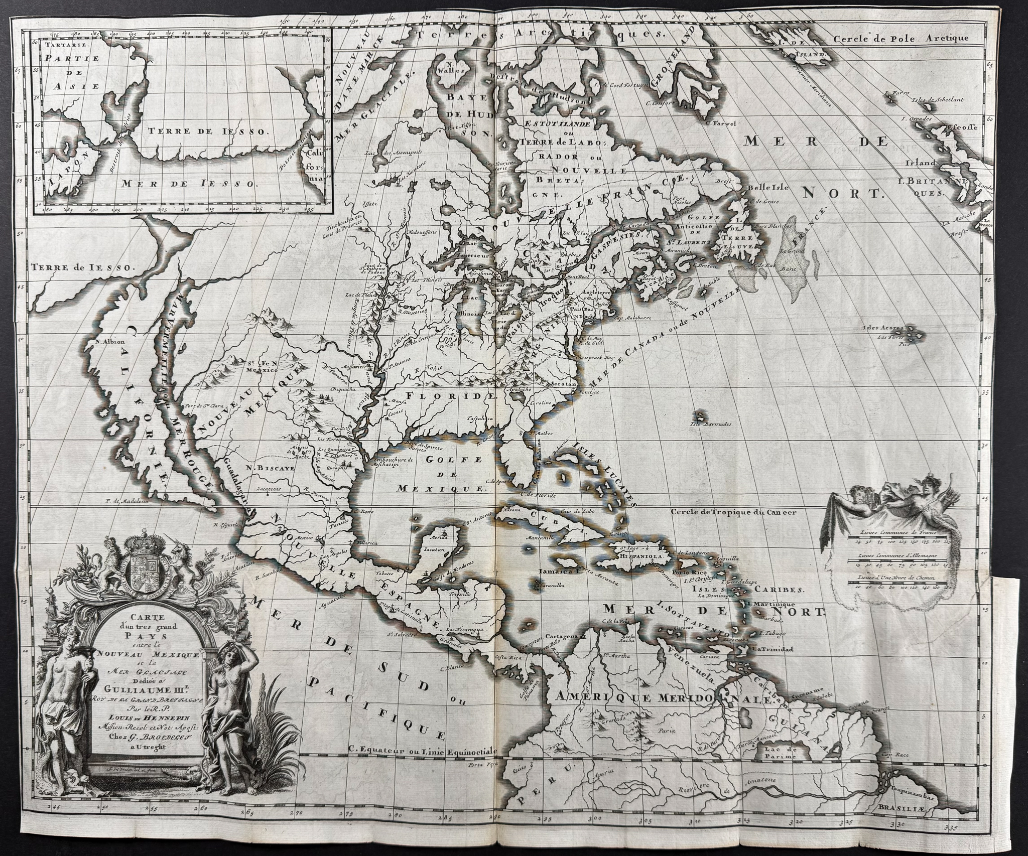 Lot 7064 - Hennepin's .. Amerique.. - Volume with Frontispiece, 2 ...