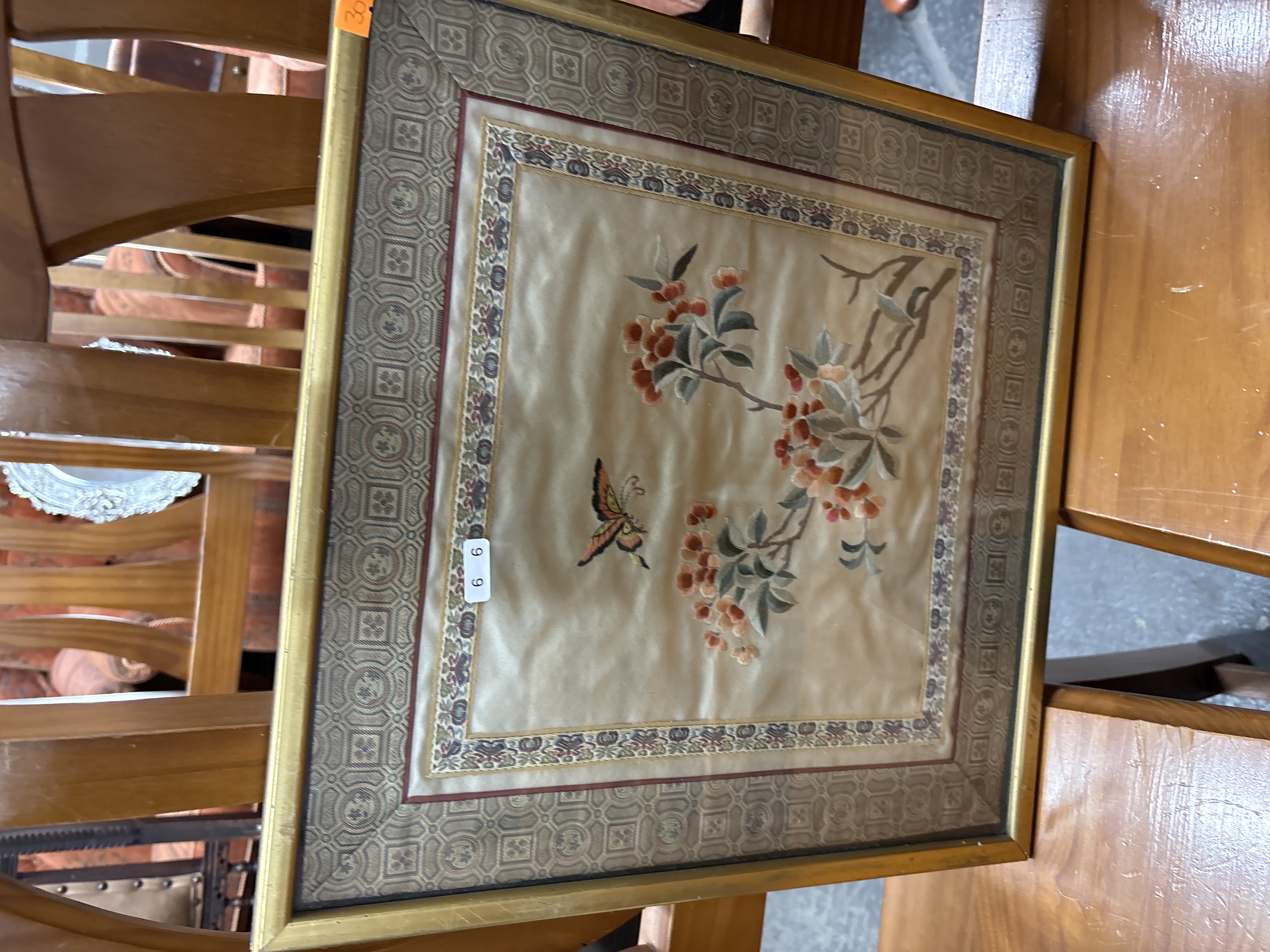 Lot 308 – Vintage Framed Chinese Silk Embroidery – UAM Furniture and ...