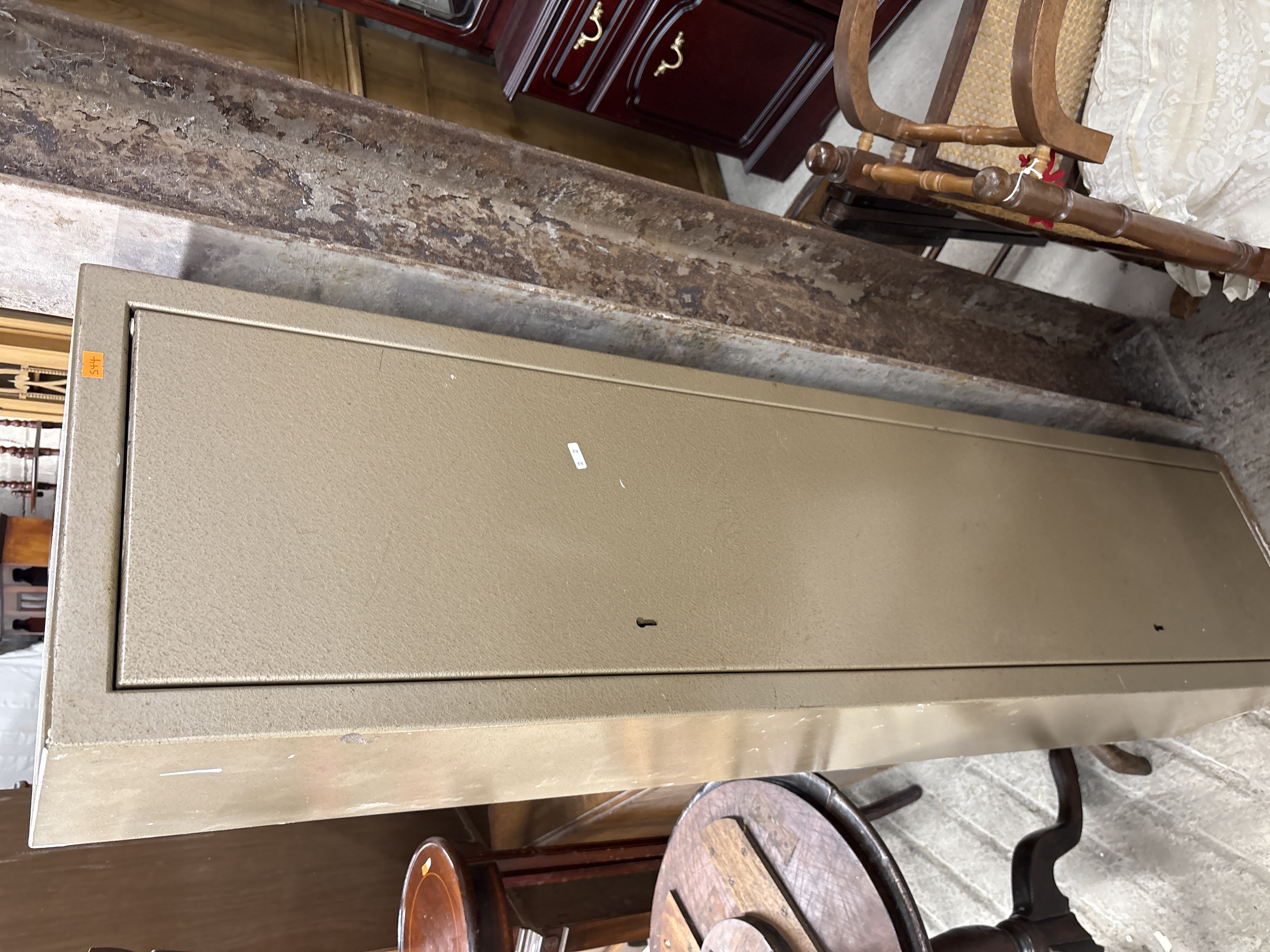 Lot 544 – A Large Tan Textured Metal Security/Gun Cabinet – UAM ...