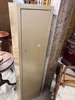 Lot 544 – A Large Tan Textured Metal Security/Gun Cabinet – UAM ...