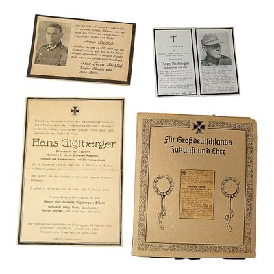 Lot 870 - Five German World War II-era Death and Memorial Notices ...