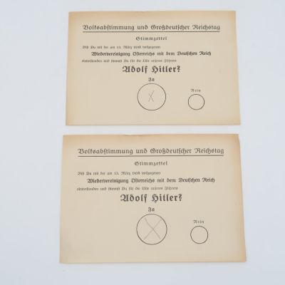 Lot 769 - Adolf Hitler Election Ballot 1938 (Set of 2) | Valkyrie ...