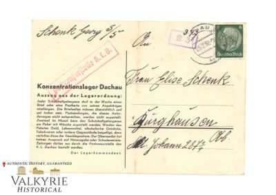 Lot 511 - Early Model Postcard Sent by Prisoner From KL Dachau in 1936 ...