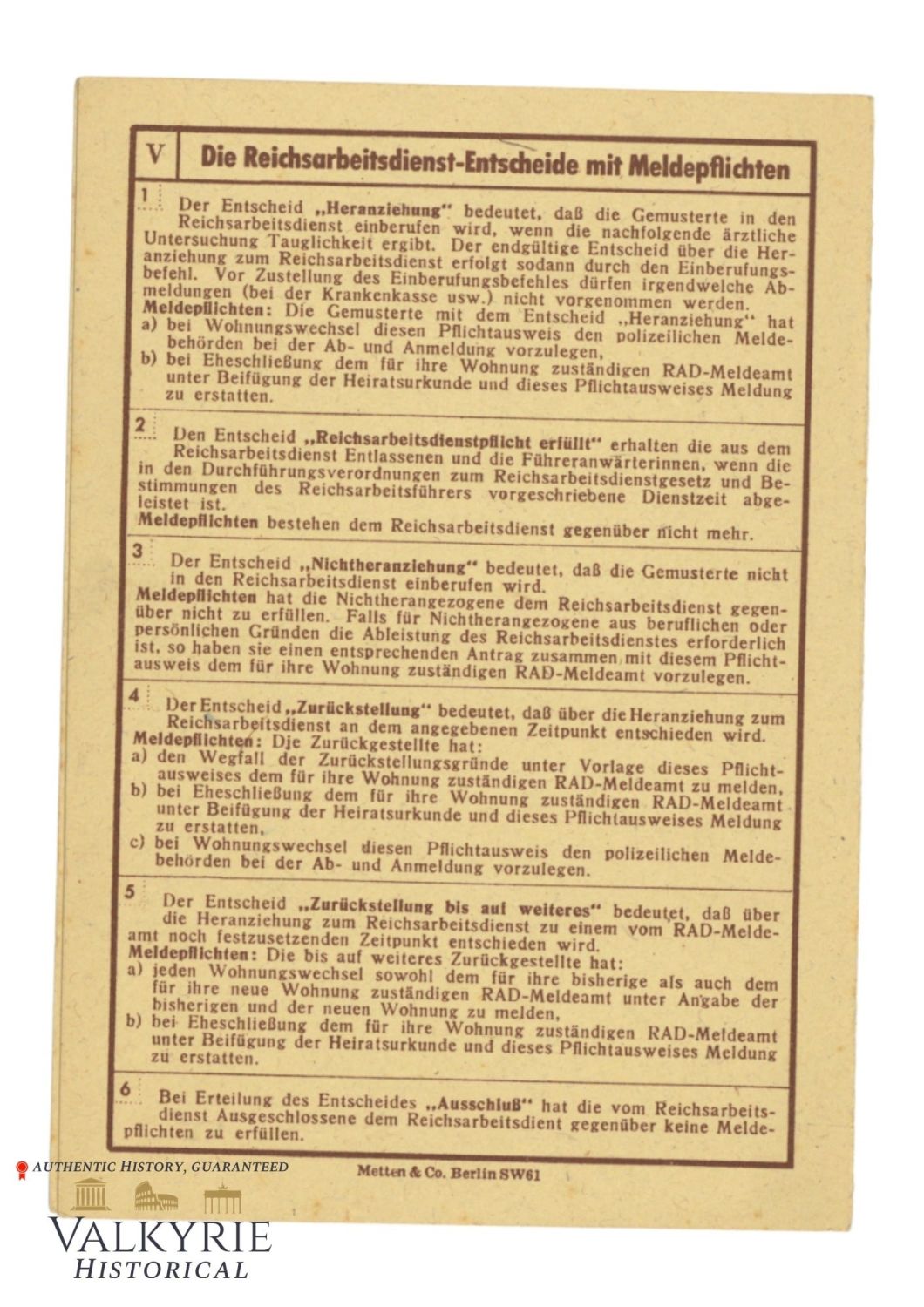 Lot 1078 - ID Card of the Reich Labour Service for Youth - Compulsory ...