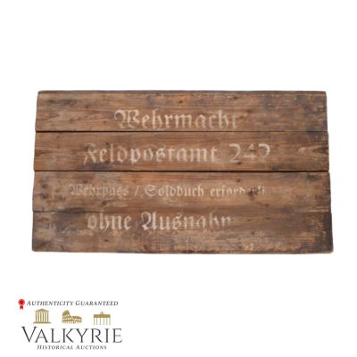 Lot 174 - Nazi Wehrmacht Feldpost Sign | Valkyrie Historical Auctions