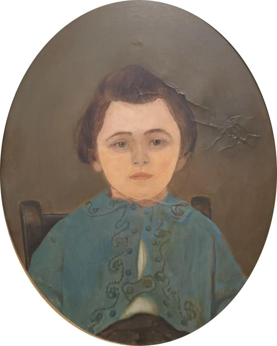 Lot 455 - Marcus Mote 20x16 oval O/C Portrait, Tripp Ancestor ...
