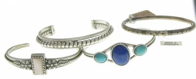 Lot 608 - (4) Sterling Bracelets • Wickliff Auctioneers
