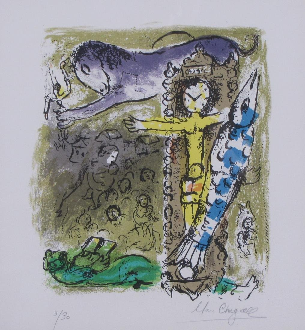 Lot 703 - Marc Chagall, "Le Christ A L'horloge", Litho • Wickliff ...